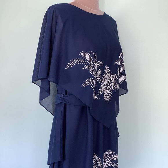 Vintage | Dresses | Vintage Gilberti Glitter Sheer Chiffon Overlay ...